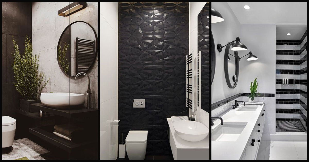 Banheiro Preto e Branco: 15 Ambientes Lindos para Se Inspirar! Banheiro Preto e Branco: 15 Ambientes Lindos para Se Inspirar!